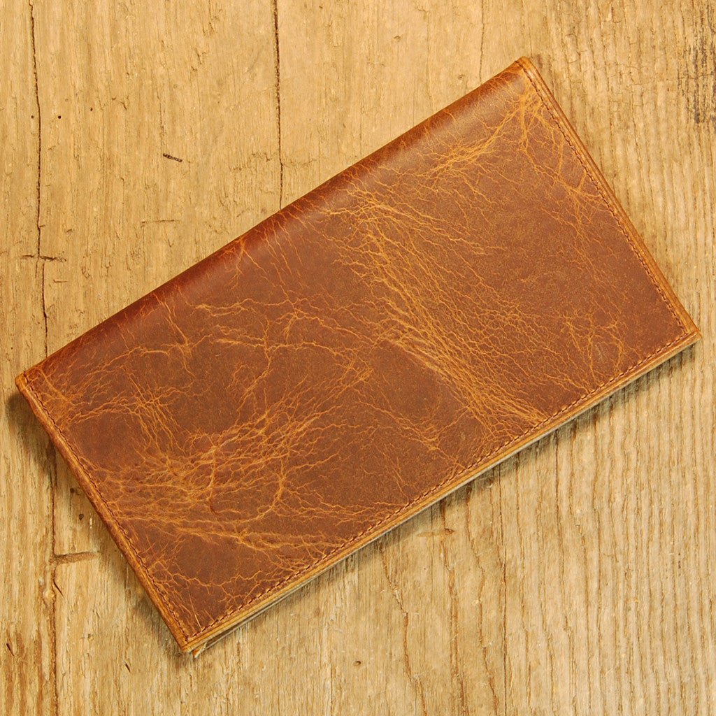 Executive Slim Secretary Checkbook Wallet – Darks Leather